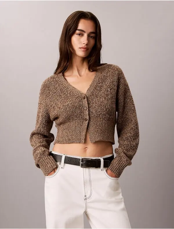 Calvin Klein Wool Blend Mouline Cardigan
