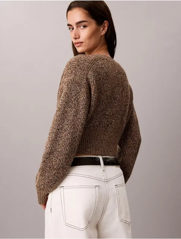 Calvin Klein Wool Blend Mouline Cardigan