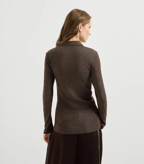 Brunello Cucinelli Virgin Wool-blend Sparkling Polo Shirt