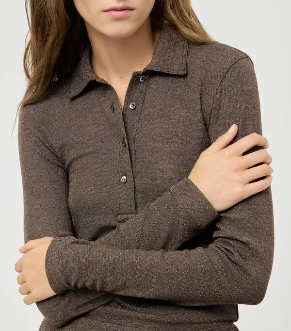 Brunello Cucinelli Virgin Wool-blend Sparkling Polo Shirt