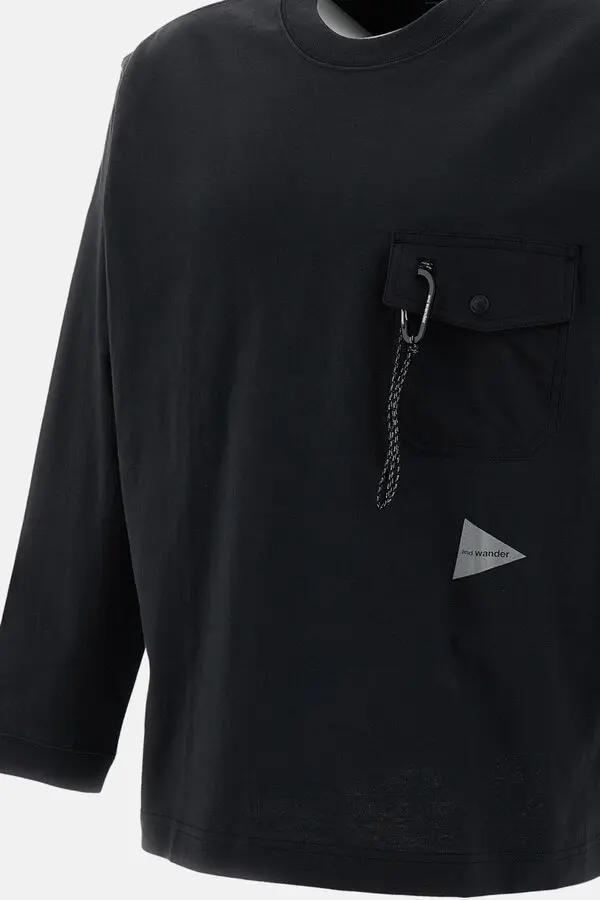 AND WANDER Maglia Maniche Lunghe In Cotone