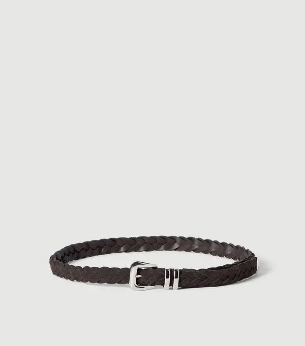 Brunello Cucinelli Reversed Calfskin Braided Belt