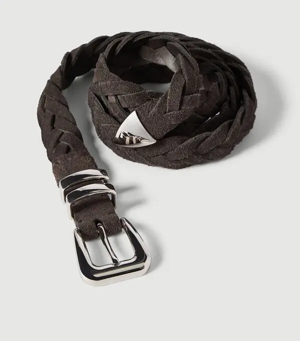 Brunello Cucinelli Reversed Calfskin Braided Belt
