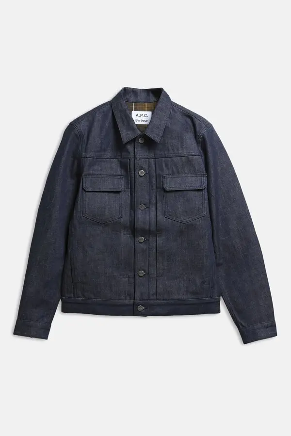 Barbour X A.p.c. Trucker Denim Casual Outerwear - Blu