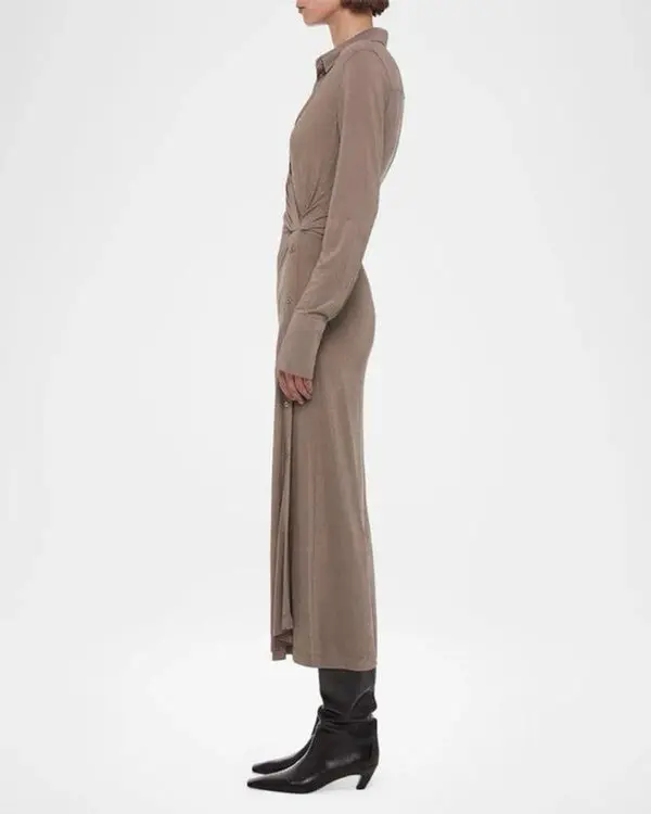 Helmut Lang Twisted Long-sleeve Shirtdress
