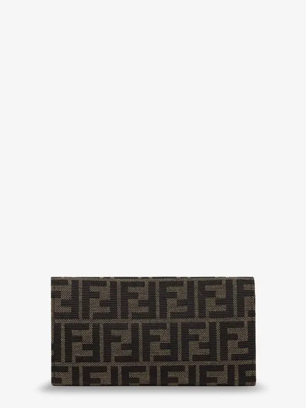 Fendi Ff Zucca Fabric Continental Wallet With Chain Tube