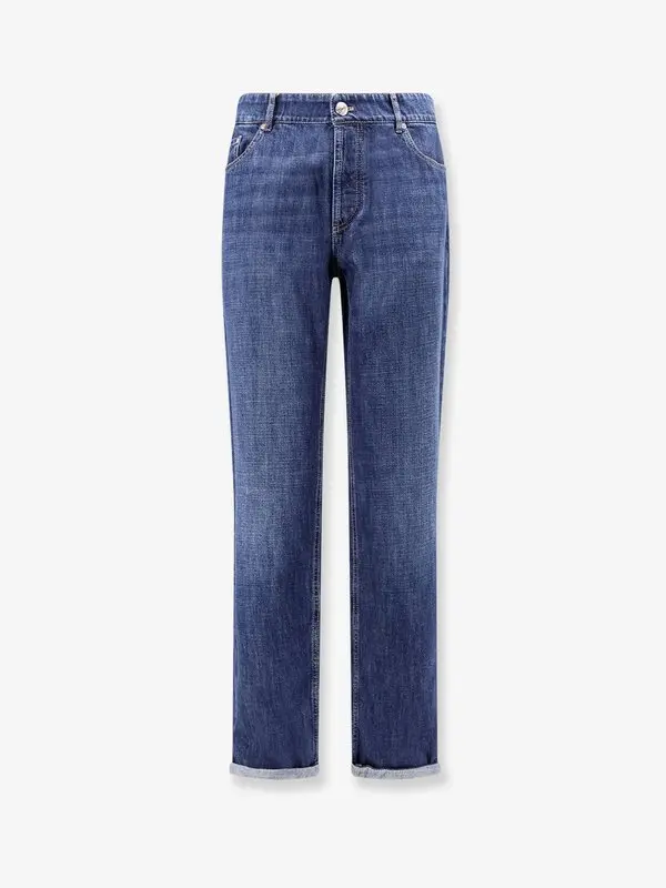 Brunello Cucinelli Traditional Fit Light Denim Jeans - Blue