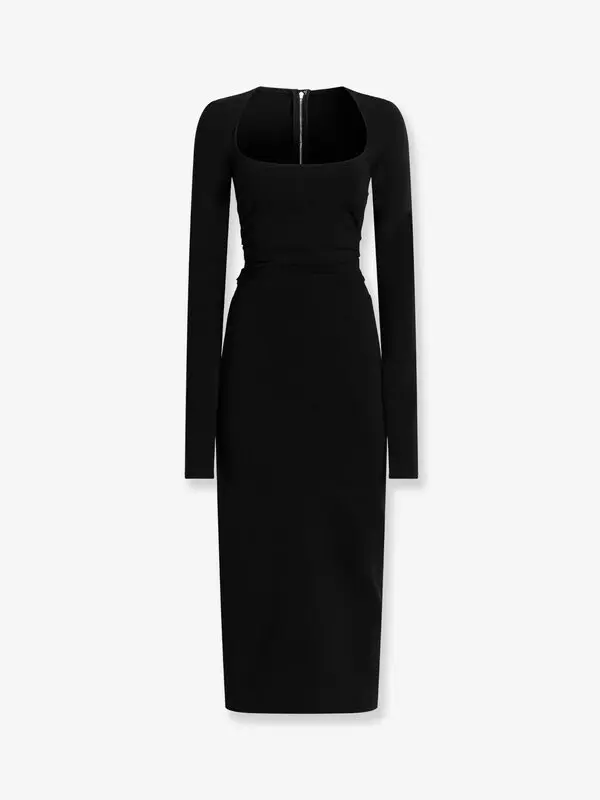 Dolce & Gabbana Long Jersey Dress With Side Drape - Multicolor