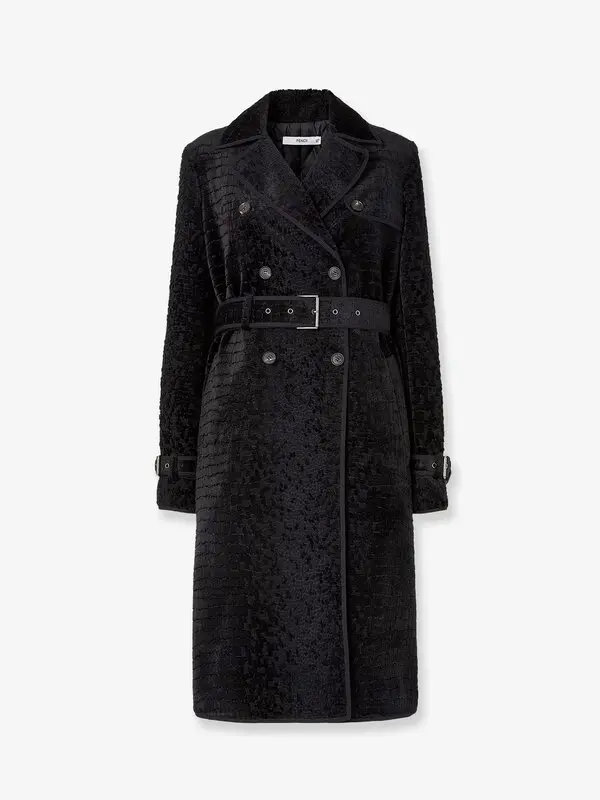 Fendi Jacquard Velvet Coat With Aniaml Print - Multicolor