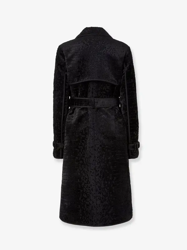 Fendi Jacquard Velvet Coat With Aniaml Print
