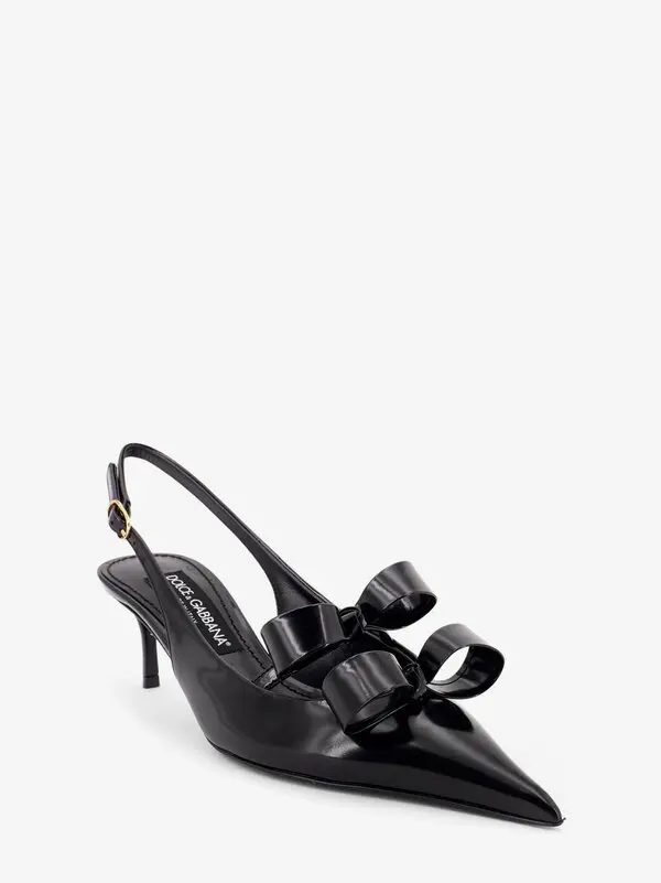 Dolce & Gabbana Patent Leather Sandals With Front Bow Detail
