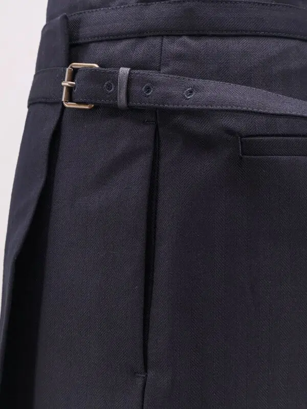Dries Van Noten Sim Pleated Wool Midi Skirt