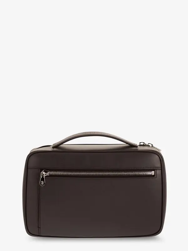 Brunello Cucinelli Leather Beauty Case With Metal Logo Detail - Multicolor