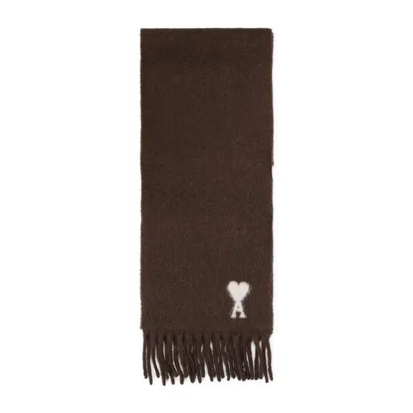 AMI Paris Cloud Knit Scarf - Brown