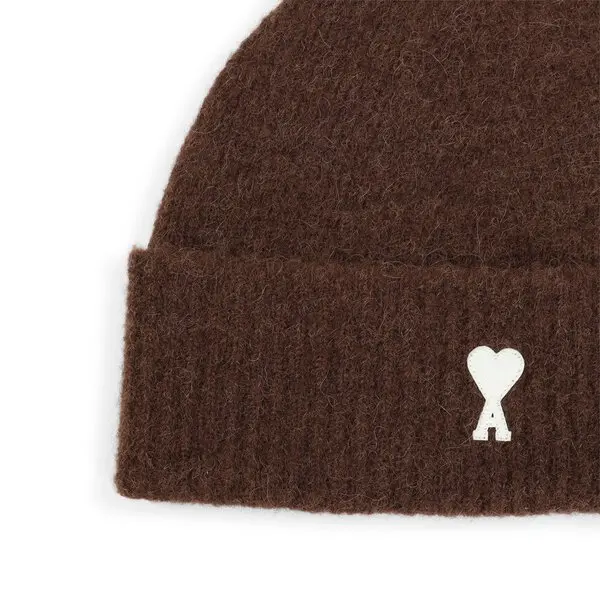 AMI Paris Adc Beanie - Brown
