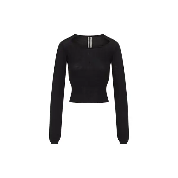 Rick Owens Slashed Cropped Pull T-shirt