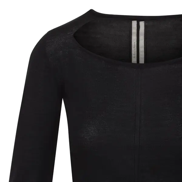 Rick Owens Slashed Cropped Pull T-shirt