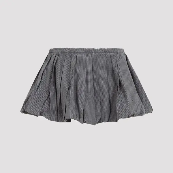Miu Miu Plissé Check Mini Skirt