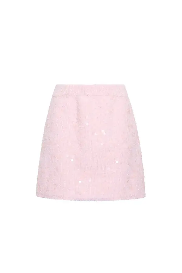Cara Cara Yuma Mini Sequin Skirt - Blush