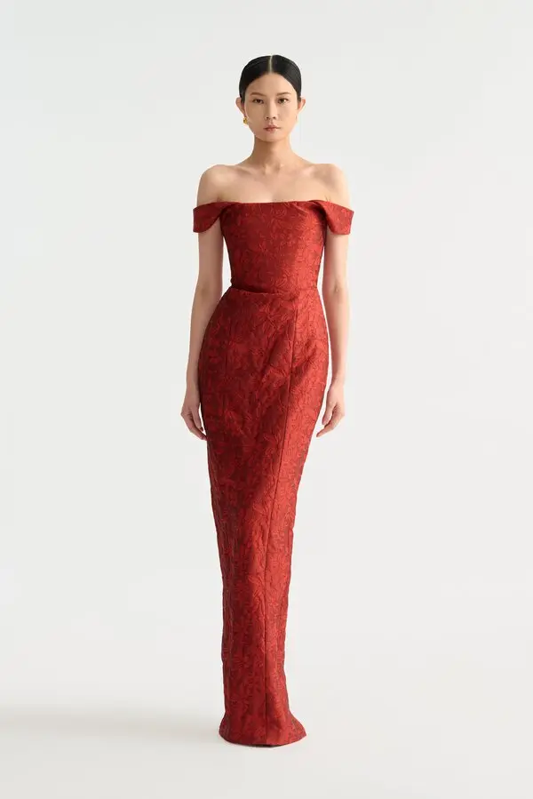 SAU LEE Joanna Jacquard Gown