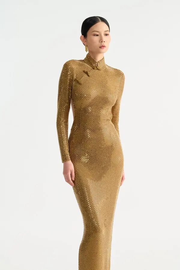 SAU LEE Amelle Crystal Dress