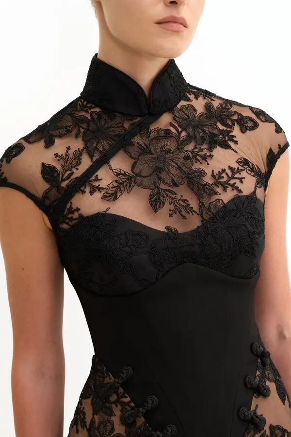 SAU LEE Emilia Lace Gown