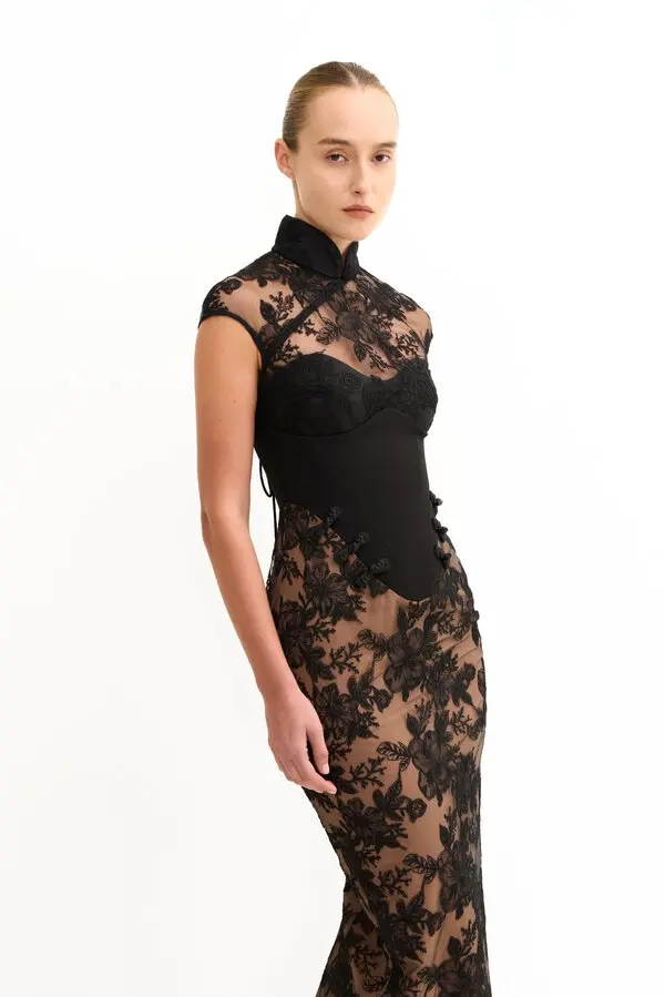 SAU LEE Emilia Lace Gown