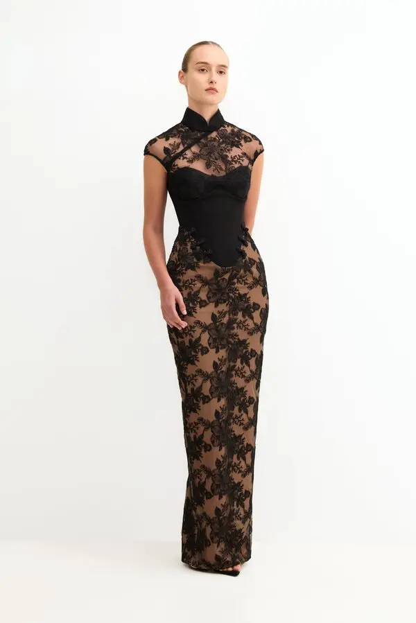 SAU LEE Emilia Lace Gown