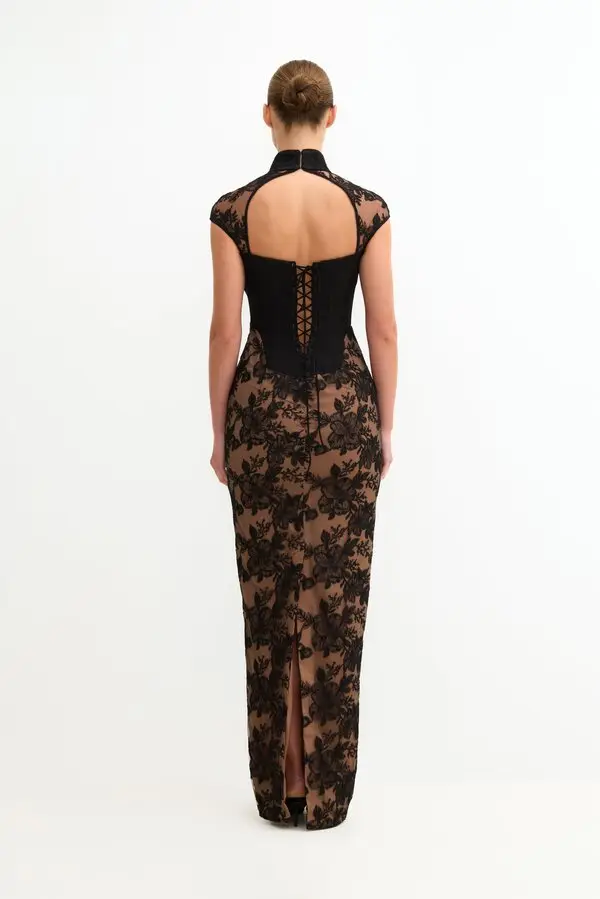SAU LEE Emilia Lace Gown