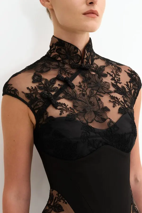 SAU LEE Emi Lace Mini Dress