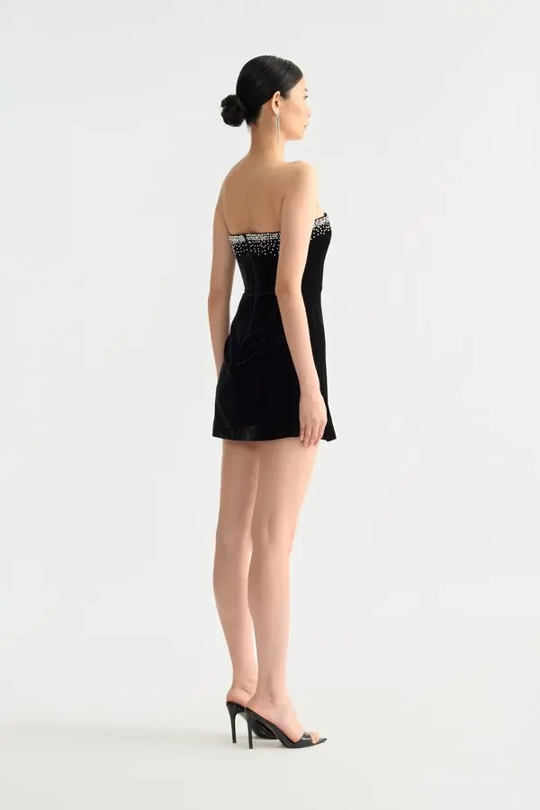 SAU LEE Liora Velvet Mini Dress