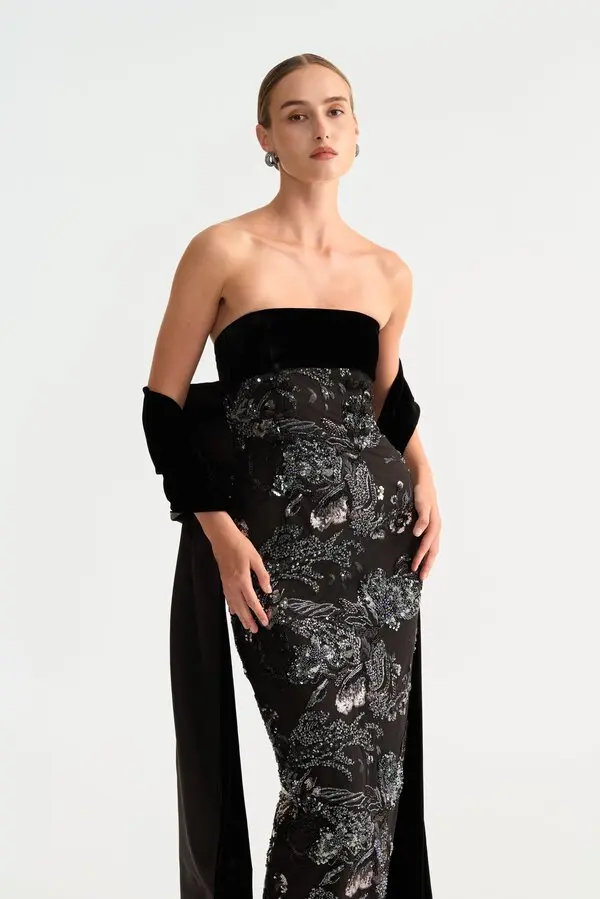 SAU LEE Adrian Embellished Gown