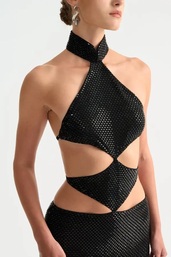 SAU LEE Yasmeen Crystal Dress