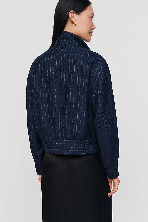Rag & Bone Eliza Wool Blend Bomber Jacket - Navy