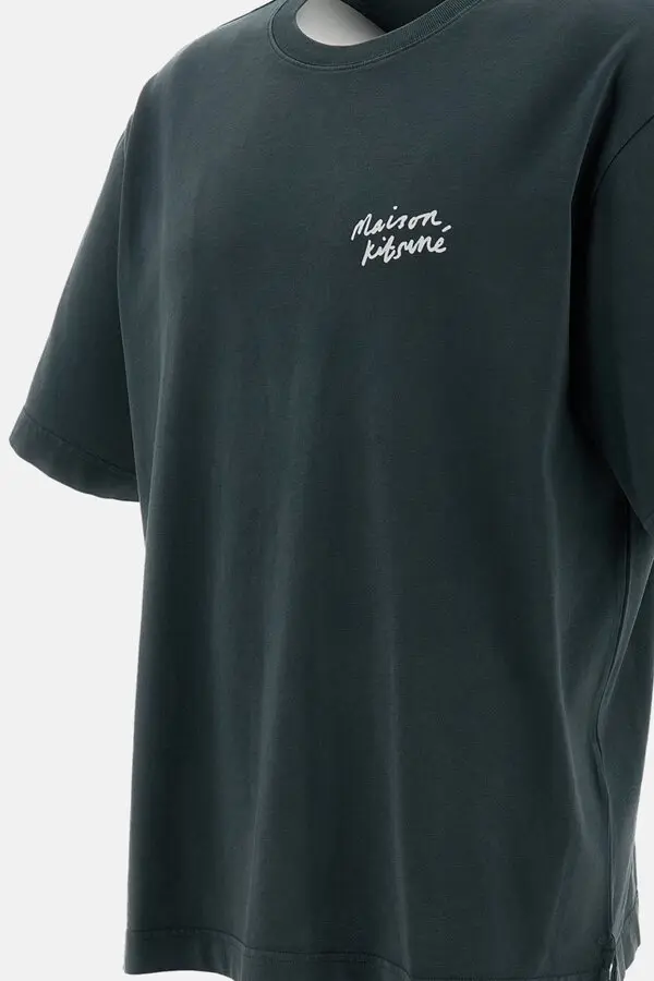 Maison Kitsuné T-shirt Oversize Handwriting Faded - Grigio