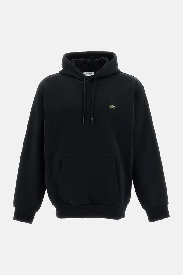 Lacoste Felpa Con Cappuccio - Nero