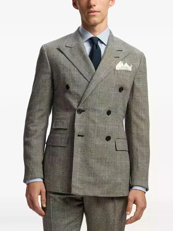 Ralph Lauren Purple Label Kent Checked Double-breasted Wool Suit