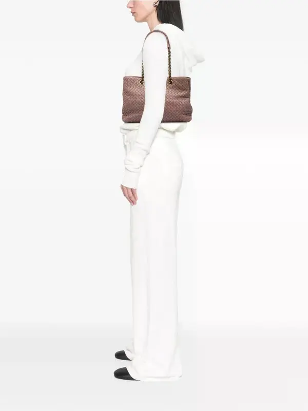 Bottega Veneta 2012-2026 Medium Nappa Intrecciato Double Chain Tote Bag - Pink