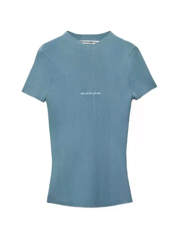 Alexander Wang Jacquard Logo Short-sleeve Crew-neck Top