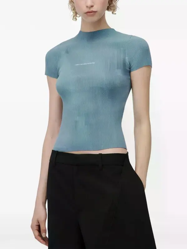 Alexander Wang Jacquard Logo Short-sleeve Crew-neck Top