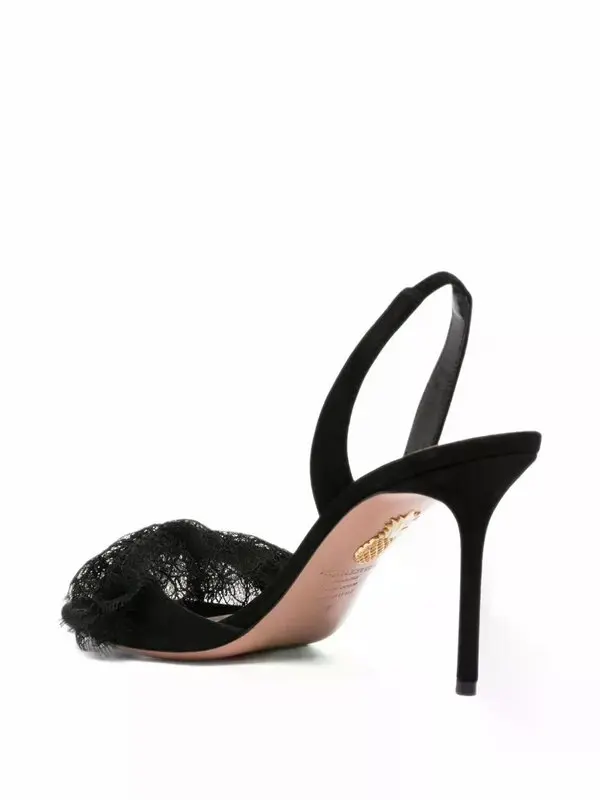 AQUAZZURA Lace-trim Slingback Sandals