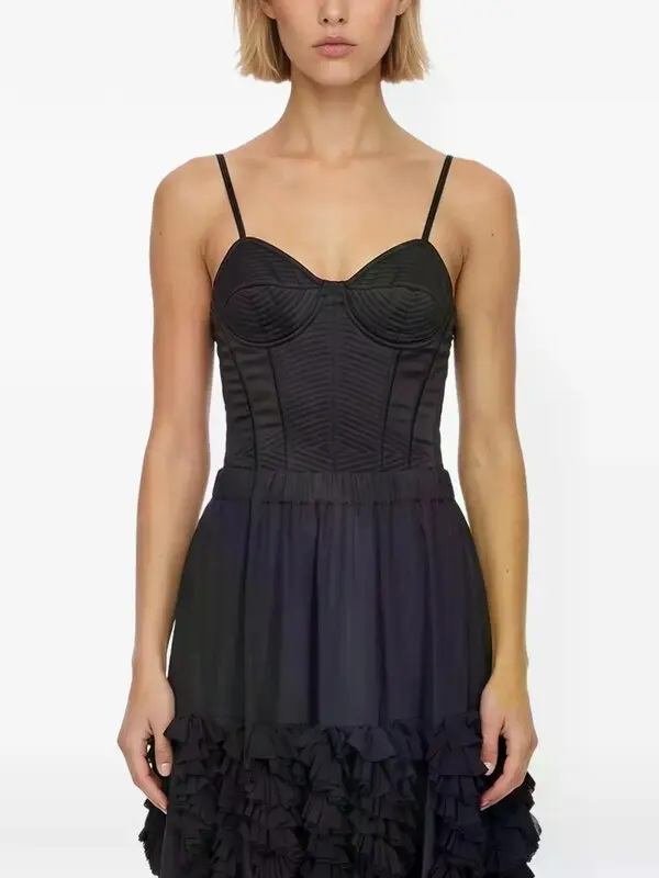 Amen Quilted Lace-up Bodysuit