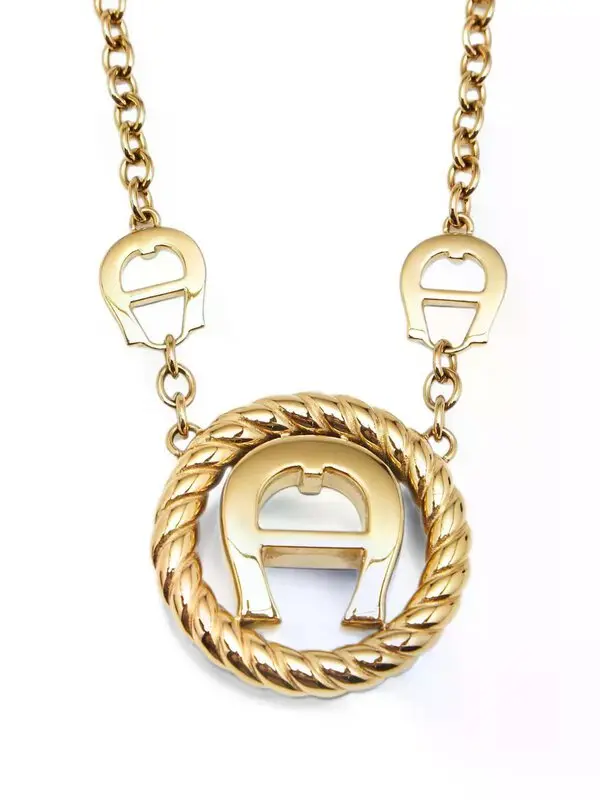 AIGNER Logo Crystal Necklace