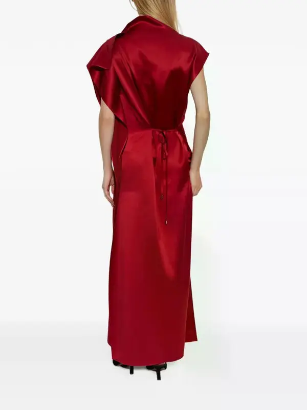 Sportmax Giara Draped Silk Maxi Dress