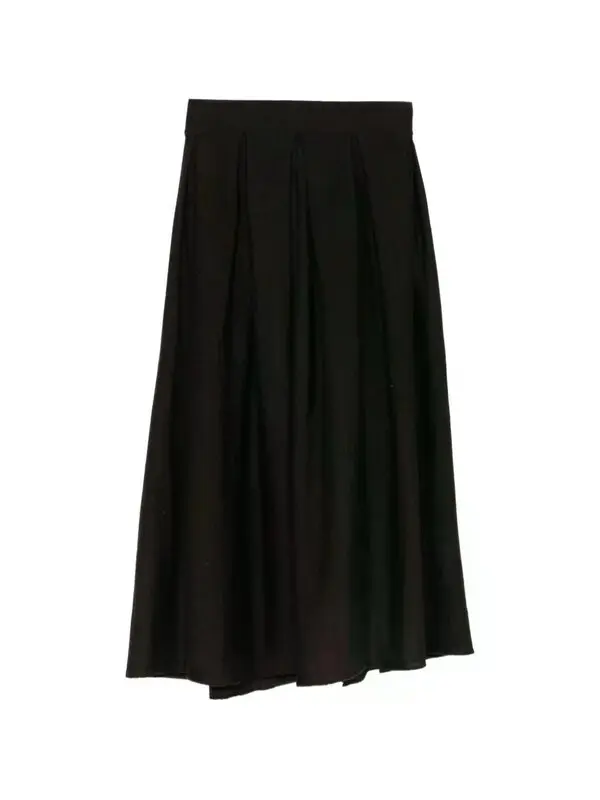 MA'RY'YA Pleated Knitted Midi Skirt