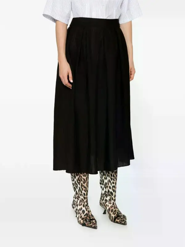 MA'RY'YA Pleated Knitted Midi Skirt