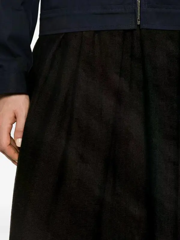 MA'RY'YA Pleated Knitted Midi Skirt