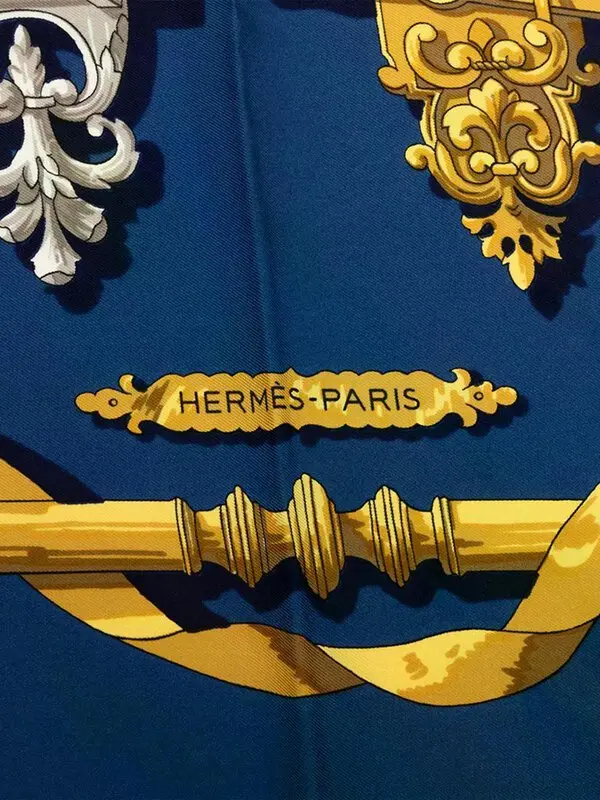 Hermès 20th Century Ferronnerie Silk Scarf 90 Scarves - Blue