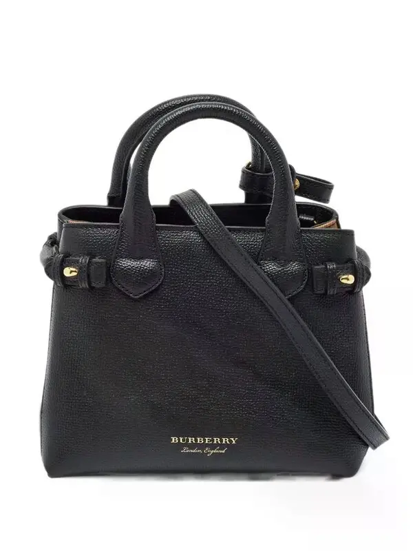 Burberry Baby Banner Leather Tote Bag - Black