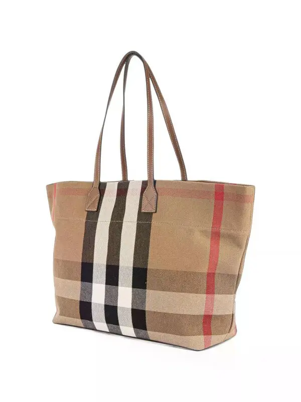 Burberry Medium Check London Tote Bag - Brown